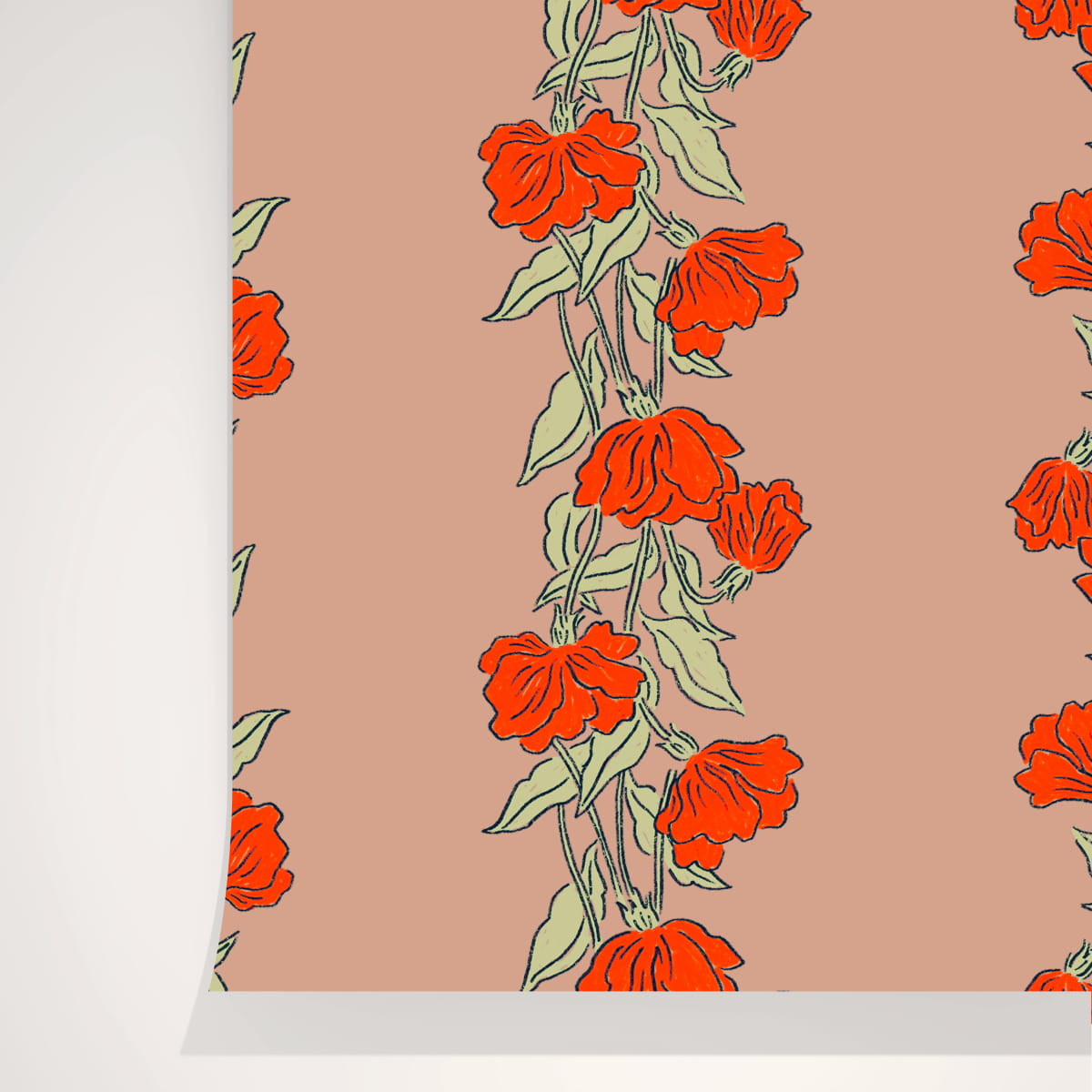 Poppy Terre Wallpaper | Season Paper - Bright Floral Decor - Season Paper
