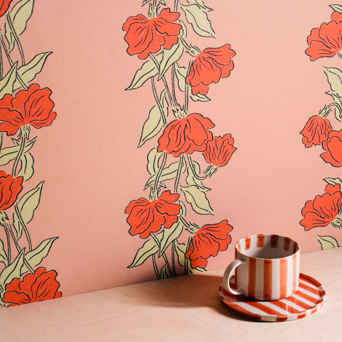 Poppy Terre Wallpaper | Season Paper - Bright Floral Decor - Season Paper
