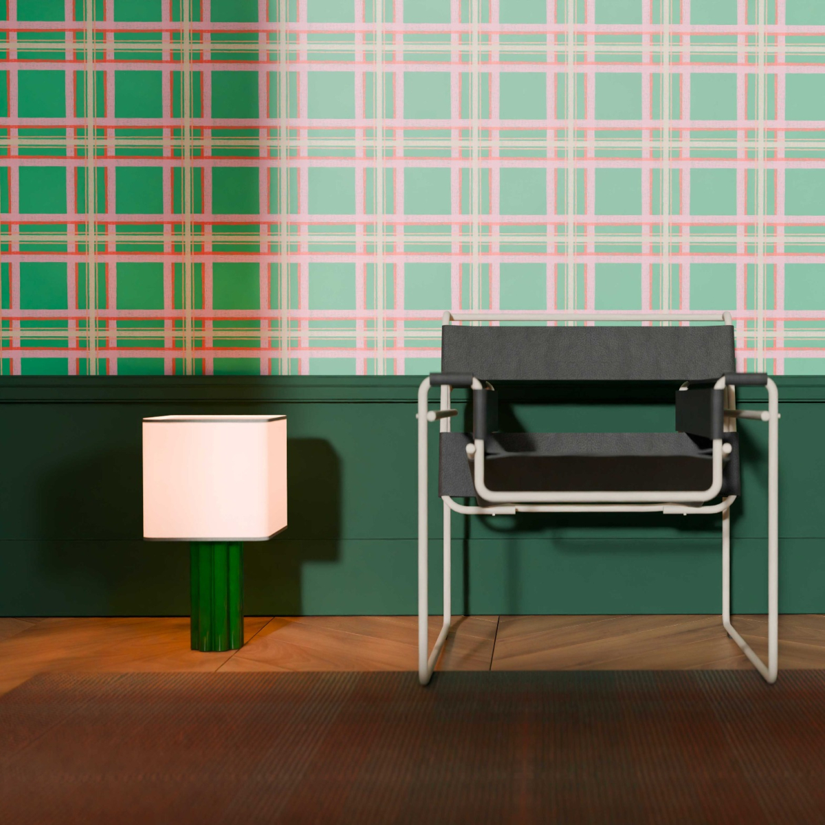 Étoffe Prairie Wallpaper | Season Paper - Vibrant Tartan - Season Paper
